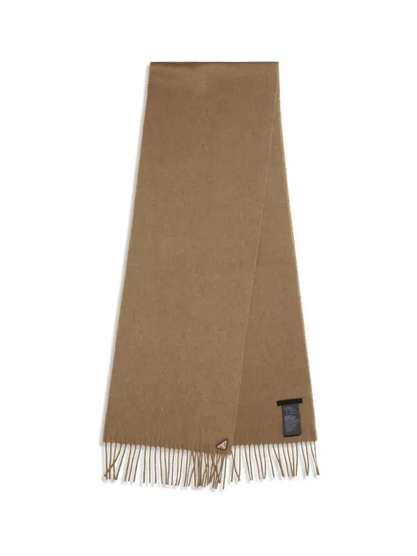 Prada Silk And Cashmere Scarf With Fringes