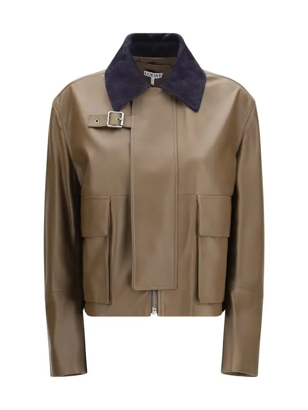 Loewe Cropped Nappa Leather Jacket
