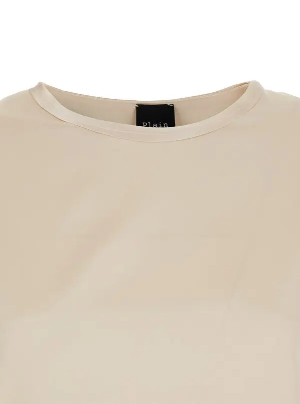 LEPLAIN Beige Silk Long Sleeve Blouse For