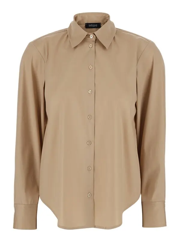 LEPLAIN Beige Cotton Shirt With Classic Collar And Button Cuffs For - Cream