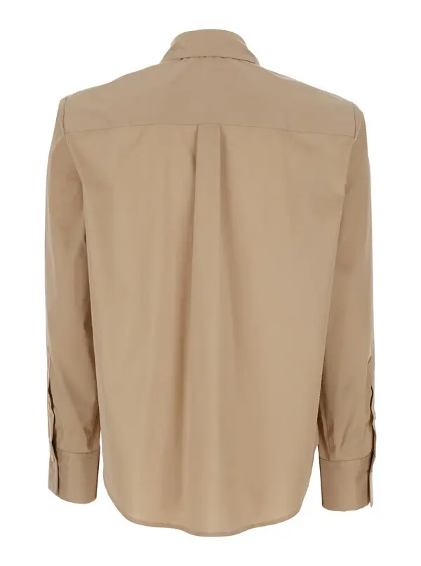 LEPLAIN Beige Cotton Shirt With Classic Collar And Button Cuffs For