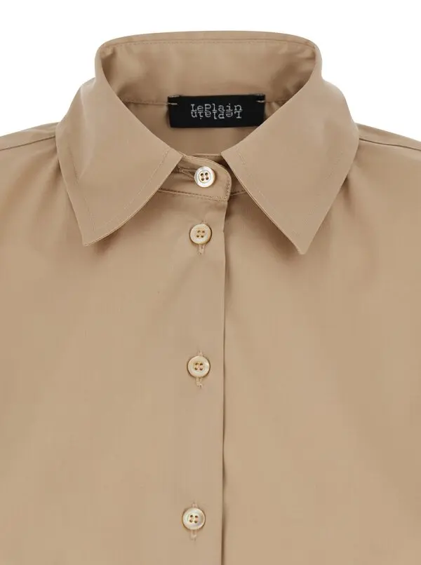 LEPLAIN Beige Cotton Shirt With Classic Collar And Button Cuffs For