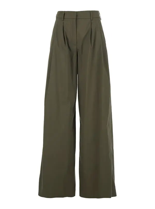 LEPLAIN Wide Leg Trousers With Pleats For