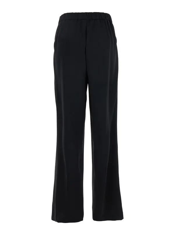 LEPLAIN Pants With Elasticated Waist At The Back And Wide Leg In Tech Fabric For