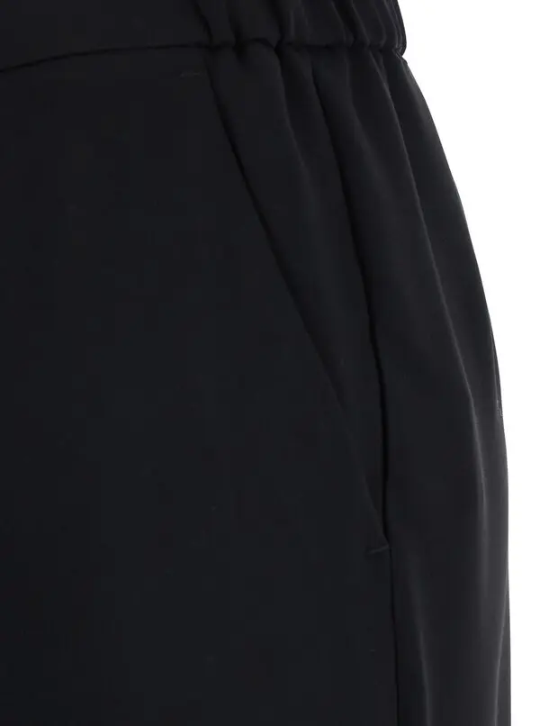 LEPLAIN Pants With Elasticated Waist At The Back And Wide Leg In Tech Fabric For