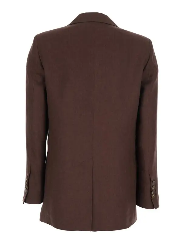 LEPLAIN Double-breasted Jacket With Peak Revers In Linen For