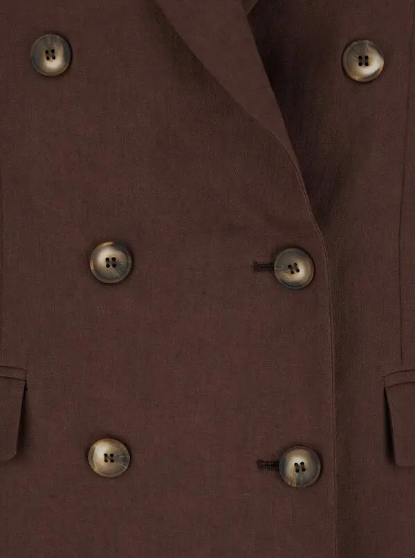 LEPLAIN Double-breasted Jacket With Peak Revers In Linen For