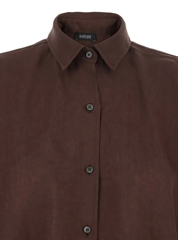 LEPLAIN Linen Shirt With Classic Collar And Button Closure