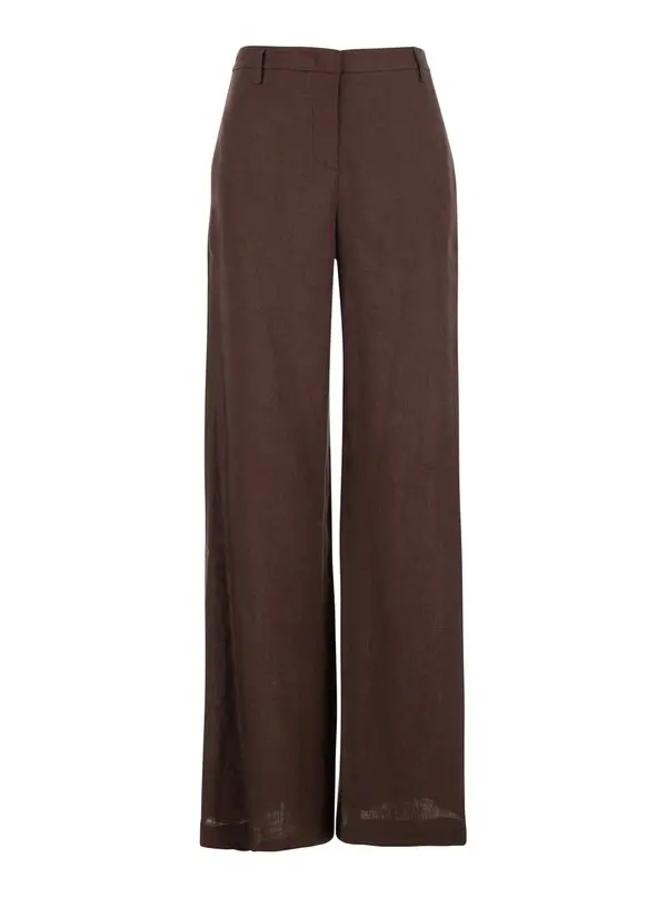 LEPLAIN Wide-leg Linen Pants For