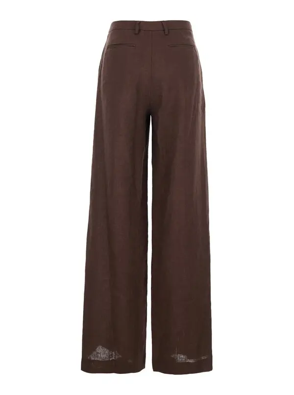 LEPLAIN Wide-leg Linen Pants For