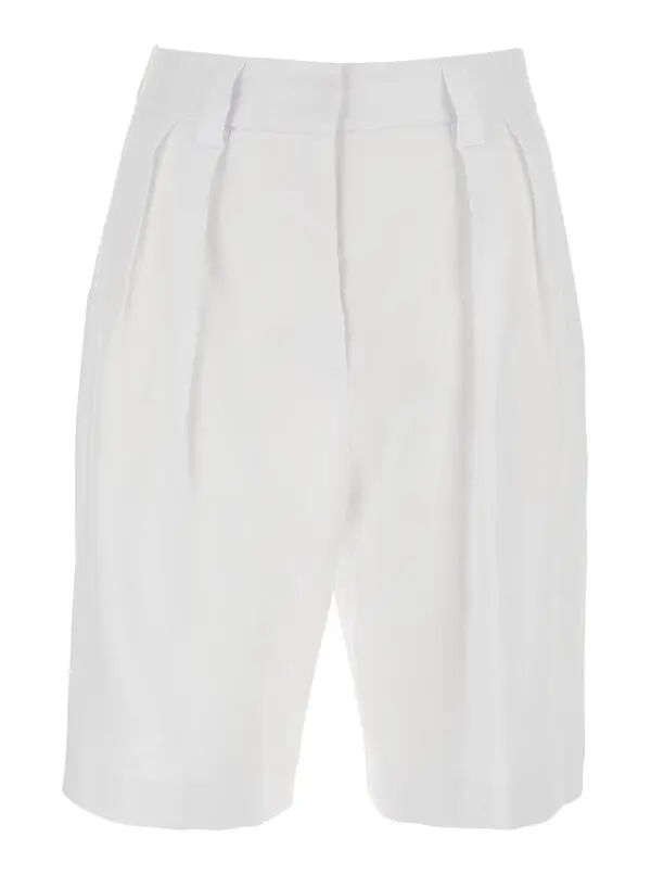 LEPLAIN Bermuda With Front Pleates In Linen For