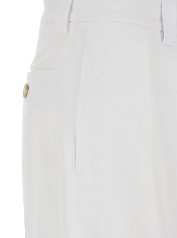 LEPLAIN Bermuda With Front Pleates In Linen For