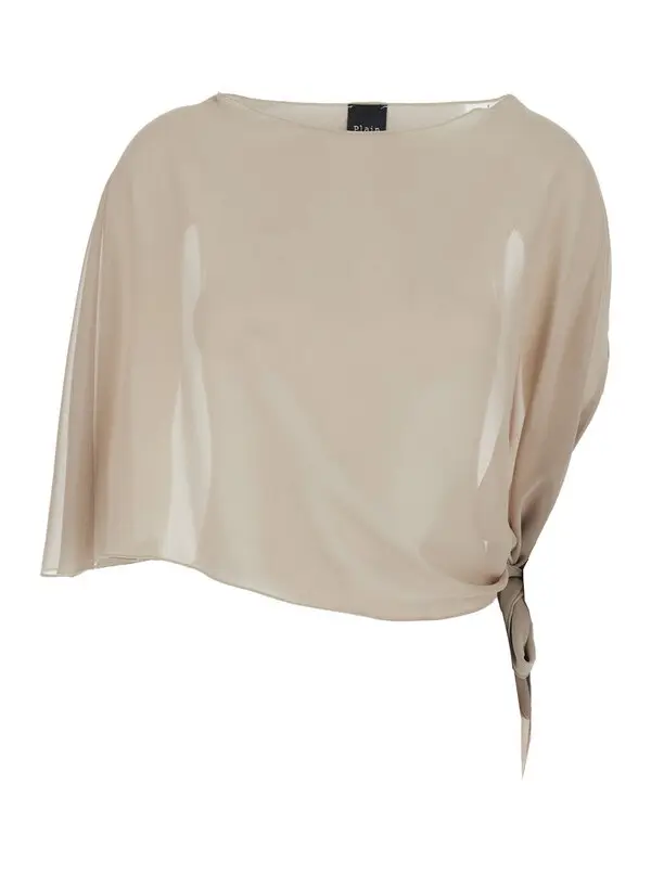 LEPLAIN Beige Stole With Side Knot In Tech Fabric