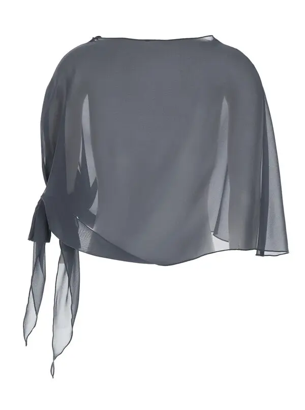 LEPLAIN Grey Stole With Side Knot In Tech Fabric