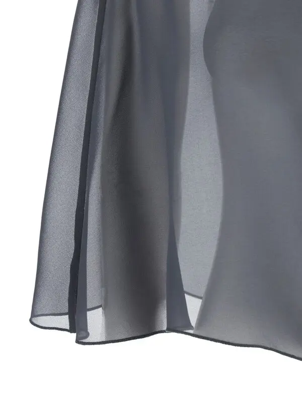 LEPLAIN Grey Stole With Side Knot In Tech Fabric