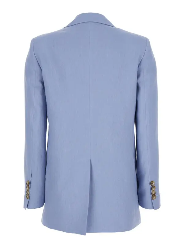 LEPLAIN Double-breasted Jacket With Notched Revers In Linen For