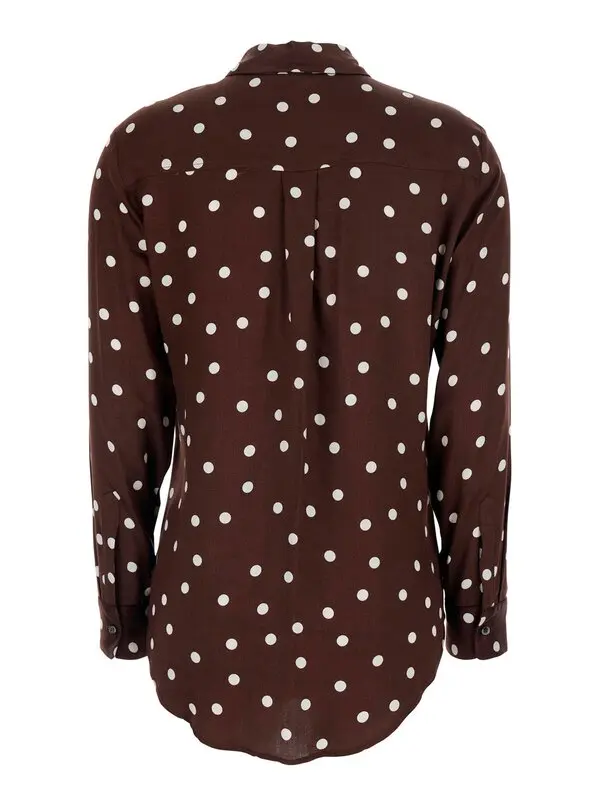 LEPLAIN Pois Pocket Shirt Brown Shirt With Pockets And Polka Dot Design In Polyester