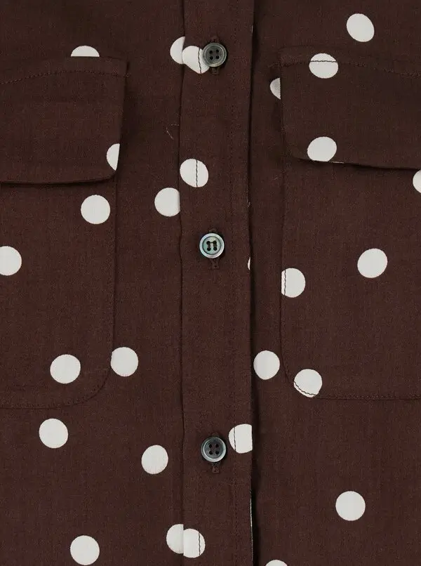 LEPLAIN Pois Pocket Shirt Brown Shirt With Pockets And Polka Dot Design In Polyester