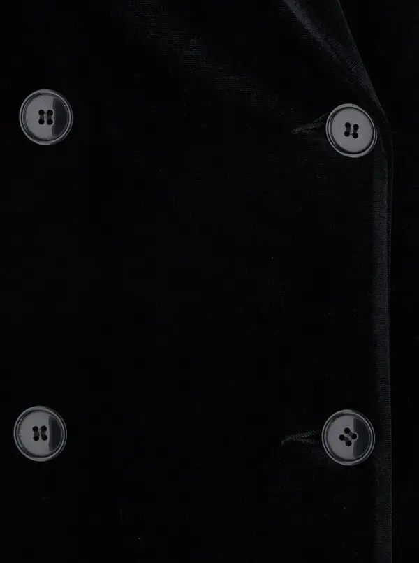 LEPLAIN Long Double-breasted Coat With Peak Revers In Velvet For