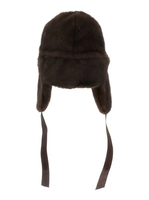 LEPLAIN Beanie With Adjustable Drawstring In Fur For