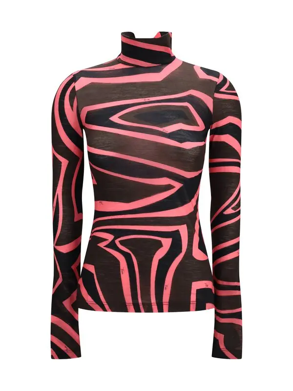 Emilio Pucci Fiammato Wool Jersey Top - Multicolor