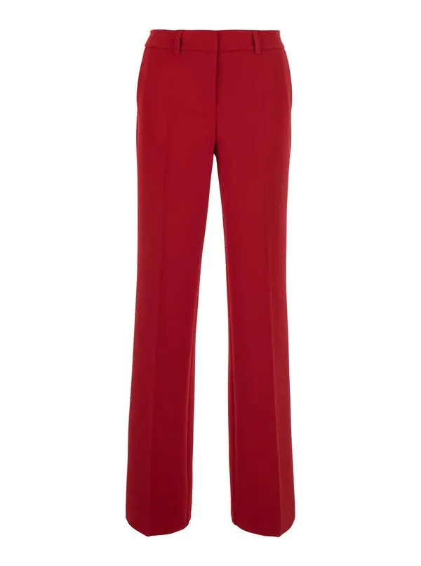 LEPLAIN Red High-waisted Pants With Two Welt Pockets On The Back In Fabric For - Multicolor
