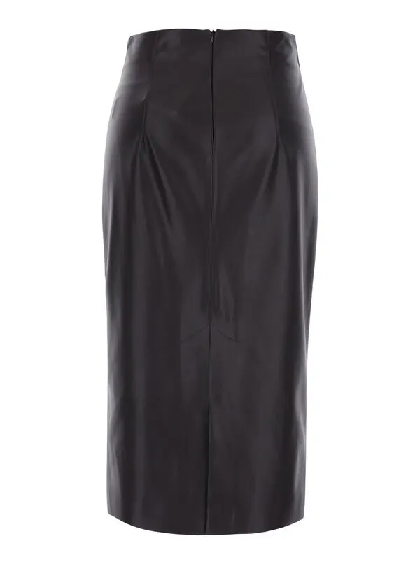 LEPLAIN Skirt With Zip Closure At The Back In Ecoleather For