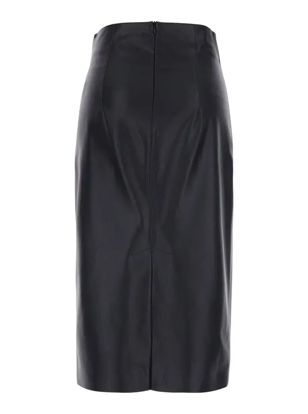 LEPLAIN Skirt With Zip Closure At The Back In Ecoleather For
