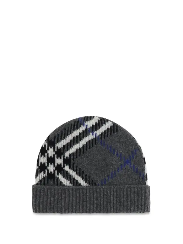 Burberry Checked Cashmere-blend Beanie