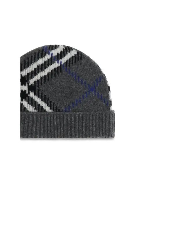 Burberry Checked Cashmere-blend Beanie