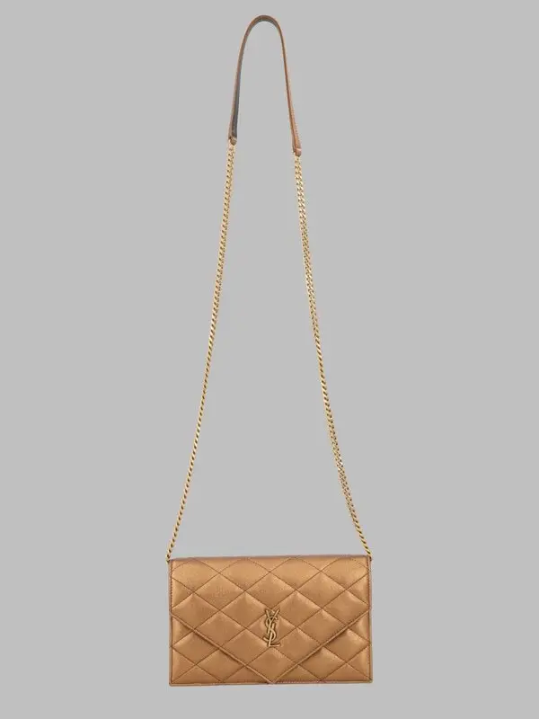 Saint Laurent Portafoglio Paris Con Catena - Brown