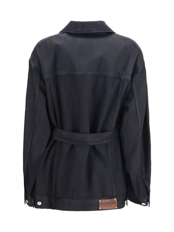 Dries Van Noten Cropped Cotton Jacket With Belt