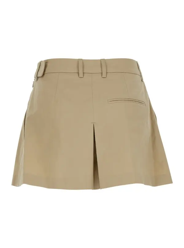 LEPLAIN Beige Shorts With Pleated Design In Tech Fabric