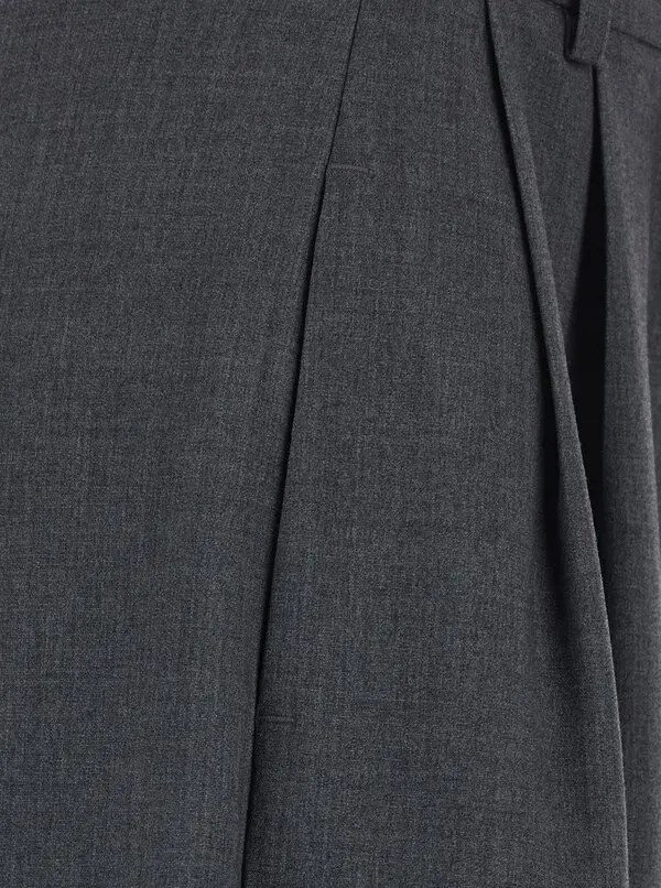LEPLAIN Grey Pants With Front Pleats In Wool Blend For