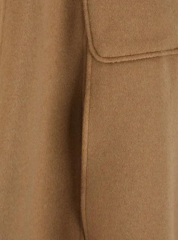 LEPLAIN Short Cape With Elegant Details In Tech Fabric Beige For