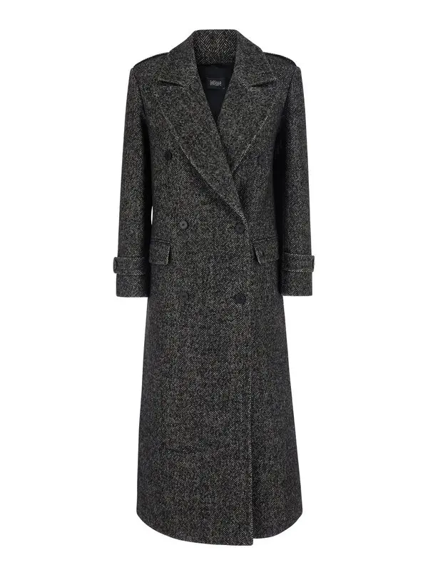 LEPLAIN Black Oversized Coat With Double-breasted Closure In Fabric For
