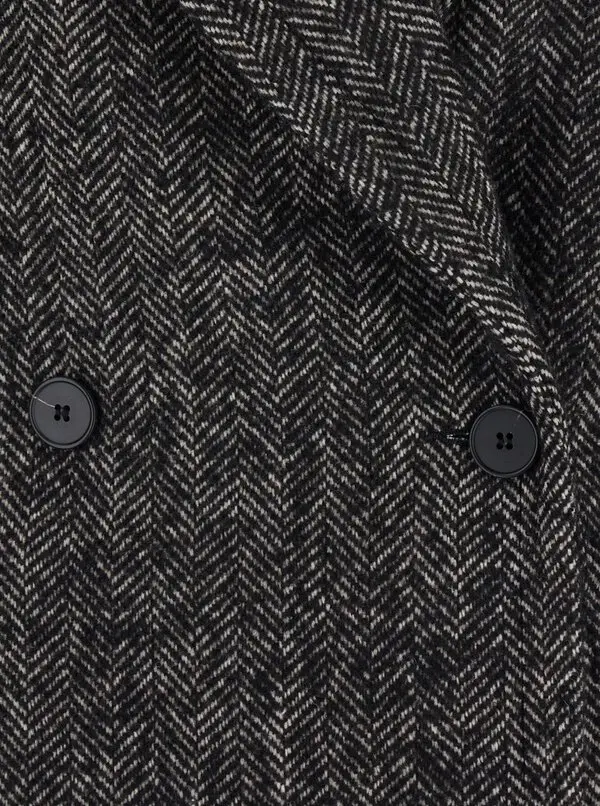 LEPLAIN Black Oversized Coat With Double-breasted Closure In Fabric For