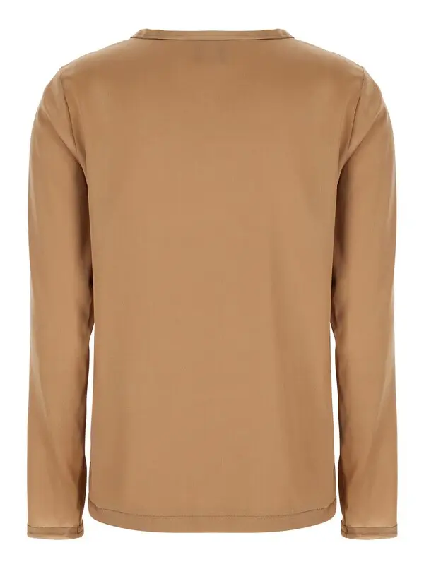 LEPLAIN Brown Silk Long Sleeve Blouse