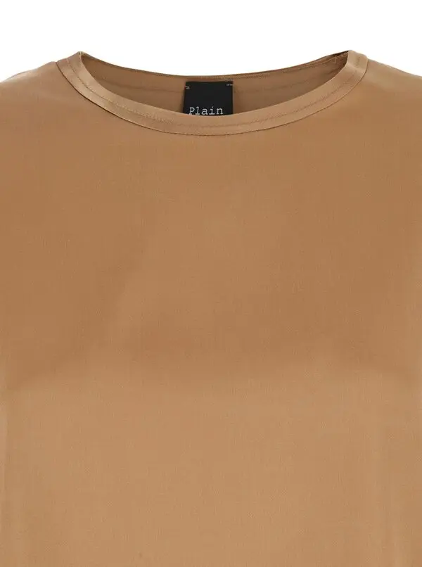 LEPLAIN Brown Silk Long Sleeve Blouse