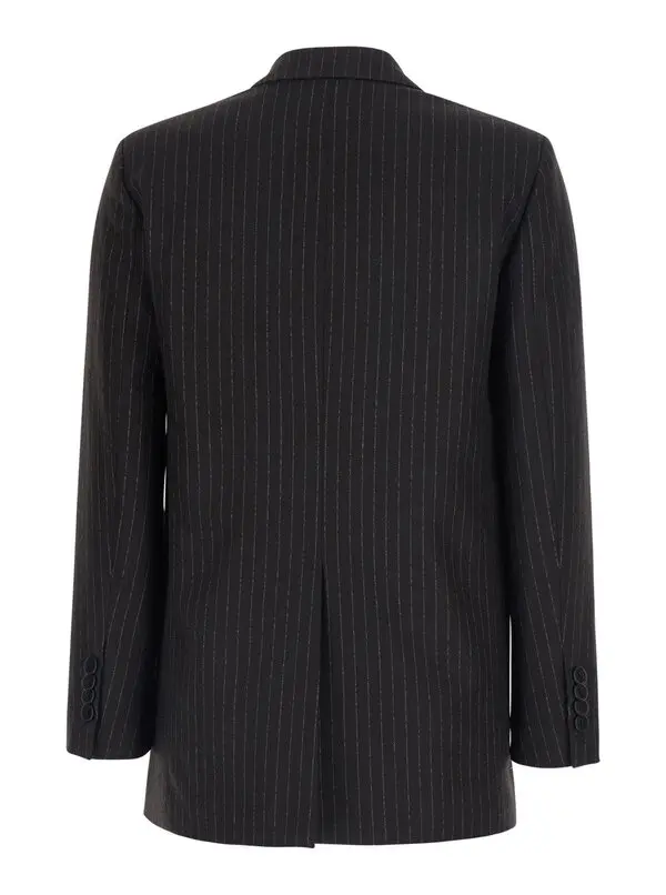 LEPLAIN Double-breasted Jacket With Peak Revers And All-over Pinstripe In Fabric For