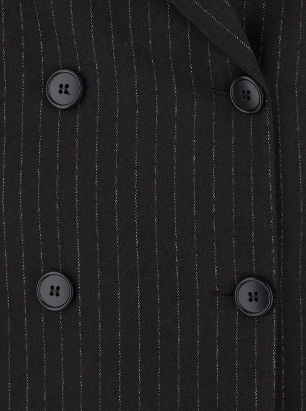 LEPLAIN Double-breasted Jacket With Peak Revers And All-over Pinstripe In Fabric For