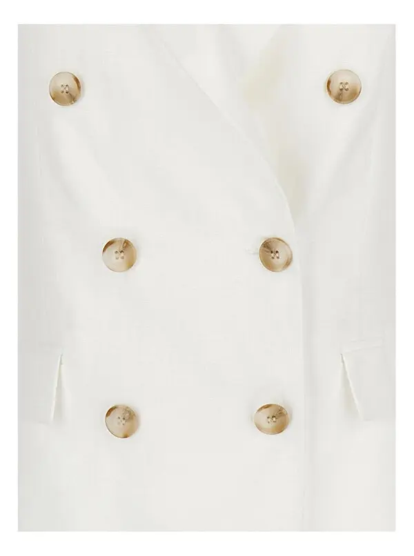 LEPLAIN Double-breasted Blazer In Linen