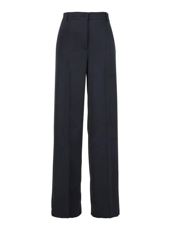 LEPLAIN Blue Tailored Pants In Satin