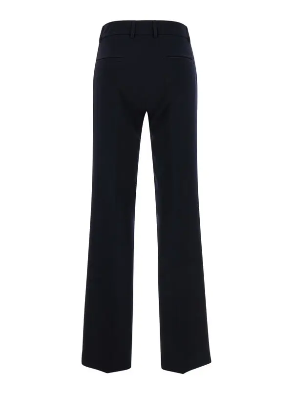 LEPLAIN Straight Blue Pants With Belt Loops In Fabric