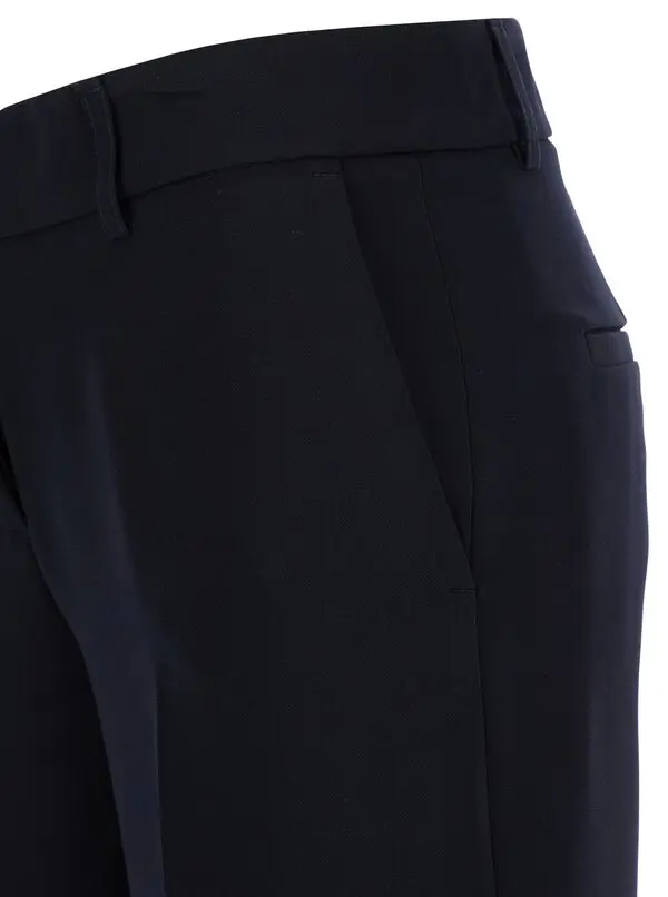 LEPLAIN Straight Blue Pants With Belt Loops In Fabric