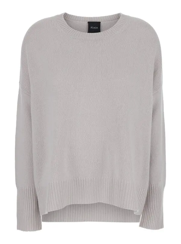 LEPLAIN Grey Oversized Crewneck Sweater In Cashmere - Gray