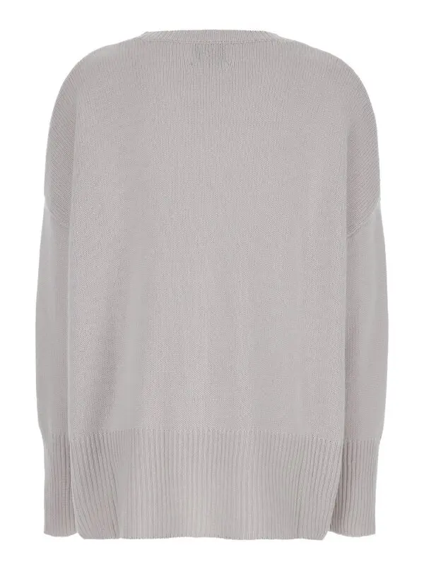LEPLAIN Grey Oversized Crewneck Sweater In Cashmere