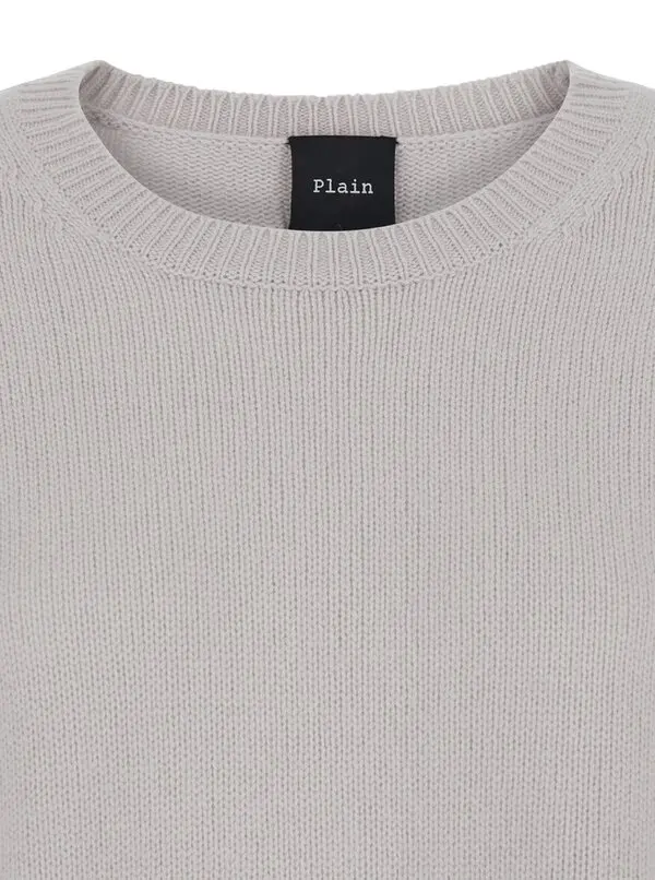 LEPLAIN Grey Oversized Crewneck Sweater In Cashmere