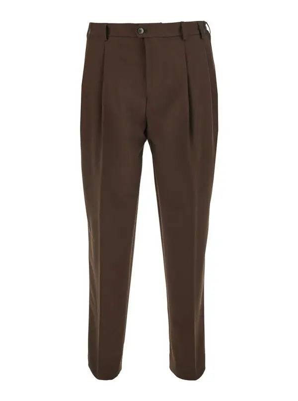 LEPLAIN Pants With Front Pleats And Belt Loops In Fabric For
