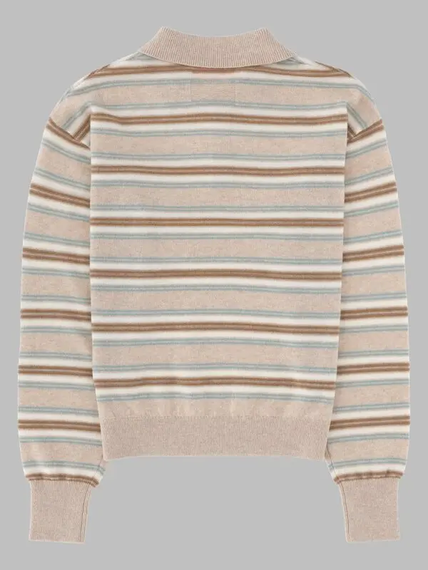 Guest In Residence Polo Collegiate In Maglia Di Cashmere - Cream